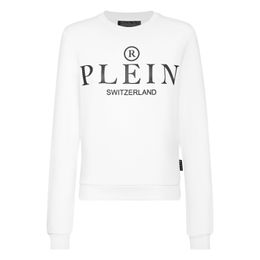Sweatshirt Philipp Plein "Iconic Plein", Damen, Gr. M, 01, wei&szlig;, Obermaterial: 100% Baumwolle, Sweatshirts Sweatshirt