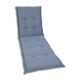 Liegenauflage, Blau, Textil, Uni, F&uuml;llung: Schaumstoff, Vlies, 60x7x190 cm, Oeko-Tex&reg; Standard 100, pflegeleicht, hochwertige Qualit&auml;t, langlebig, f&uuml;r den Au&szlig;enbereich geeignet, mittels B&auml;ndern zu befestigen, Gurtband befestigen, Outdoor-Kissen, Liegenauflagen