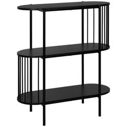 Xora Regal, Schwarz, Metall, Holzwerkstoff, 3 F&auml;cher, 80x95x34 cm, Wohnzimmer, Regale, B&uuml;cherregale