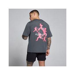 Myprotein MP Herren Velocity Graphic Cotton Modal T-Shirt - Dark Grey / Pink - XS