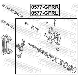 FEBEST Bremssattel 0577gfrl Hinterachse links f&uuml;r MAZDA