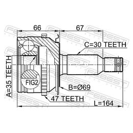 FEBEST Gelenksatz, Antriebswelle 0410kb4a47 Vorderachse f&uuml;r MITSUBISHI