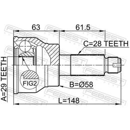FEBEST Gelenksatz, Antriebswelle 0710037 Vorderachse f&uuml;r ALFAROME/Fiat/LANCI Suzuki