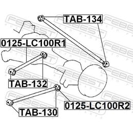 FEBEST Lenker, Radaufh&auml;ngung 0125lc100r2 Hinterachse unten f&uuml;r TOYOTA