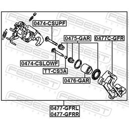 FEBEST Bremssattel 0477gfrl Hinterachse links f&uuml;r Citro&euml;n/Peugeot MITSUBISHI
