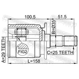 FEBEST Gelenksatz, Antriebswelle 0411cu20rr Hinterachse f&uuml;r MITSUBISHI