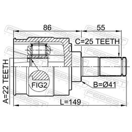 FEBEST Gelenksatz, Antriebswelle 2211cerii16 Vorderachse f&uuml;r HYUNDAI