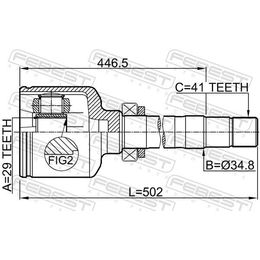 FEBEST Gelenksatz, Antriebswelle 2811ducq18rh Vorderachse rechts f&uuml;r ALFAROME/Fiat/LANCI