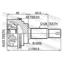 FEBEST Gelenksatz, Antriebswelle 0110acu35a48r radseitig f&uuml;r TOYOTA