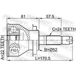 FEBEST Gelenksatz, Antriebswelle 0110j210 Vorderachse f&uuml;r TOYOTA