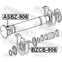 FEBEST Lager, Gelenkwellenmittellager bzcb906 f&uuml;r Mercedes VAG Chrysler