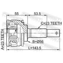 FEBEST Gelenksatz, Antriebswelle 0110003 Vorderachse f&uuml;r TOYOTA