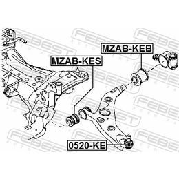 FEBEST Lagerung, Lenker mzabkeb Vorderachse unten f&uuml;r MAZDA