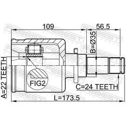 FEBEST Gelenksatz, Antriebswelle 0511m316mtlh Vorderachse links f&uuml;r MAZDA