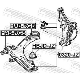 FEBEST Lagerung, Lenker habrgs Vorderachse unten f&uuml;r HONDA