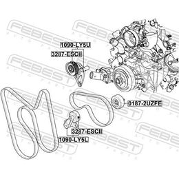 FEBEST Riemenspanner, Keilrippenriemen 1090ly5l unten f&uuml;r GM ISUZU