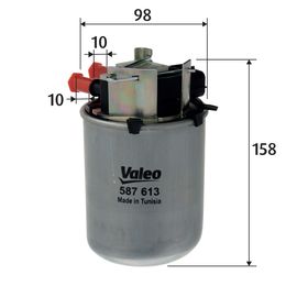 Valeo Kraftstofffilter 587613 Leitungsfilter 158mm Gewindema&szlig;M10x1.5 f&uuml;r NISSAN RENAULT AMC