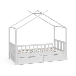 Vitalispa Hausbett, Wei&szlig;, Holzwerkstoff, 2 Schubladen, Rechteckig, 80x160 cm, Kinder- & Jugendzimmer, Kinderm&ouml;bel, Kinderbetten, Hausbetten