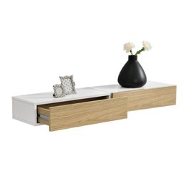 [en.casa] Wandregal-Set, Wei&szlig;, Holzwerkstoff, 50x12x24 cm, Wohnzimmer, Regale, Wandregale