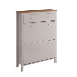sobuy Schuhschrank, Hellbraun, Holzwerkstoff, 80x108x25 cm, Garderobe, Schuhaufbewahrung, Schuhkipper