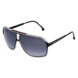 Carrera GRAND PRIX 3 | Herren-Sonnenbrille | Fassung: Vollrand, Pilot, Kunststoff, Schwarz Wei&szlig; | Glasfarbe: Grau Verlaufend