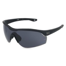 Under Armour UA YARD PRO 2 | Herren-Sonnenbrille | Fassung: Halbrand, Eckig, Kunststoff, Schwarz Matt | Glasfarbe: Grau