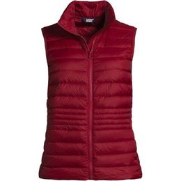 LANDS' END Daunenweste WANDERWEIGHT Verstaubar Ultraleicht, Damen,  Rot, Nylon, by Lands' End