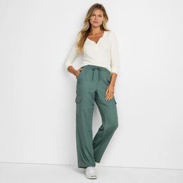 LANDS' END Weite Cargohose, Damen,  Gr&uuml;n, Kunstseide/Lyocell (Viskose), by Lands' End