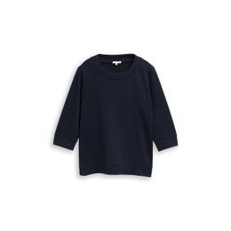 Tom Tailor Damen Plus Size - Boxy Fit Sweatshirt, blau, Uni, Gr. 46