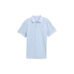 Tom Tailor Herren Piqu&eacute; Poloshirt mit Stretch, blau, Uni, Gr. S