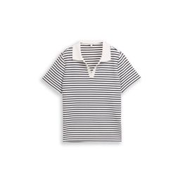 Tom Tailor Damen Poloshirt mit Streifenmuster, blau, Gestreift, Gr. XS