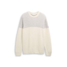 Tom Tailor Herren Strickpullover mit Rundhalsausschnitt, grau, Meliert, Gr. XXL