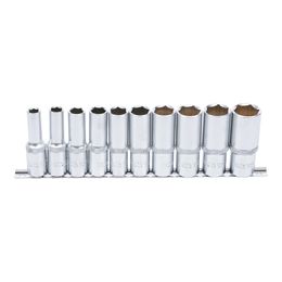 BGS-technic BGS Steckschl&uuml;ssel-Einsatz-Satz Sechskant, tief Antrieb Innenvierkant 12,5 mm (1/2 Zoll) Zollgr&ouml;&szlig;en 10 teilig ; BGS technic (2435)