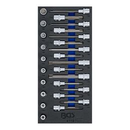 BGS-technic BGS Werkstattwageneinlage 1/3: Bit-Einsatz-Satz Antrieb Innenvierkant 12,5 mm (1/2 Zoll) T-Profil (f&uuml;r TX) 26 teilig ; BGS technic (4119)