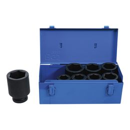 BGS-technic BGS technic Kraft-Steckschl&uuml;ssel-Einsatz-Satz Sechskant, tief Antrieb Innenvierkant 25 mm (1 Zoll) SW 27 - 50 mm 8 teilig aus Stahl mit tiefen Steckschl&uuml;sseln und Koffer f&uuml;r Schrauben, 5500)