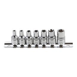 BGS-technic BGS Steckschl&uuml;ssel-Einsatz-Satz E-Profil Antrieb Innenvierkant 6,3 mm (1/4 Zoll) SW E4 - E11 7 teilig ; BGS technic (6402)