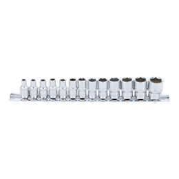 BGS-technic BGS Steckschl&uuml;ssel-Einsatz-Satz, Sechskant Antrieb Innenvierkant 6,3 mm (1/4 Zoll) SW 4 - 14 mm 13 teilig ; BGS technic (9102)
