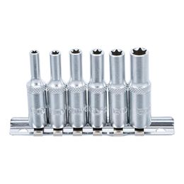 BGS-technic BGS Steckschl&uuml;ssel-Einsatz-Satz E-Profil, tief Antrieb innenvierkant 6,3 mm (1/4 Zoll) SW E4 - E10 6 teilig ; BGS technic (6403)