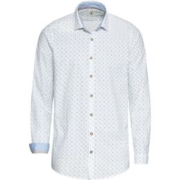 pure Trachtenhemd Hirschmotiv Wei&szlig;/Blau (Gr&ouml;&szlig;e: XXL)