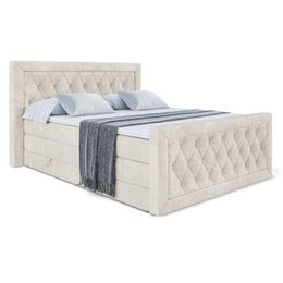 BOXSPRINGBETT NOEL-Z KING - 200 x 200 - H3/H4 - Ecru