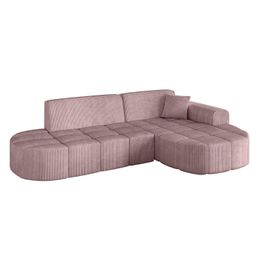 ECKSOFA Ottomane Rechts LIVO-L1 - 252x173x79,5 cm Rosa