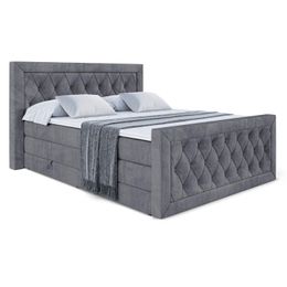 BOXSPRINGBETT NOEL-Z KING - 160 x 200 - H3/H4 - Dunkelgrau