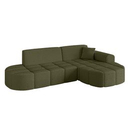 ECKSOFA Ottomane Rechts LIVO-L1 - 252x173x79,5 cm Gr&uuml;n