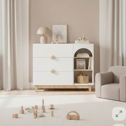 Kinderregal Enny Wei&szlig;/Buchefarben