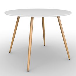 Esstisch John Wei&szlig; MDF rund L/B/H ca. 90/90/75 cm