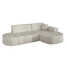 ECKSOFA Ottomane Rechts LIVO-L1 - 252x173x79,5 cm Creme