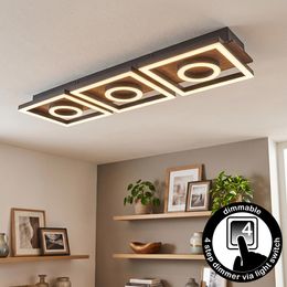 hofstein Taboneira Deckenleuchte LED Dunkelbraun, Schwarz, 3-flammig