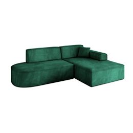 ECKSOFA Ottomane Rechts IREA-L1-v3 - 232x165x77 cm Gr&uuml;n