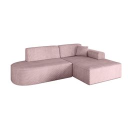 ECKSOFA Ottomane Rechts IREA-L1-v3 - 232x165x77 cm Rosa