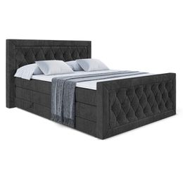 BOXSPRINGBETT NOEL-Z KING - 120 x 200 - H3/H4 - Schwarz